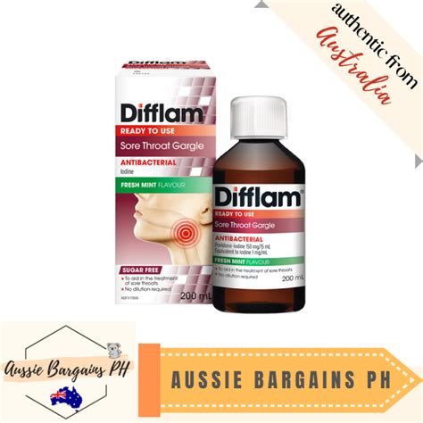 Difflam Ready To Use Sore Throat Gargle With Iodine Antibacterial