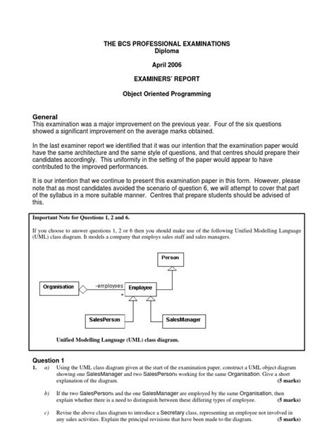 general the bcs professional examinations diploma april 2006 examiners