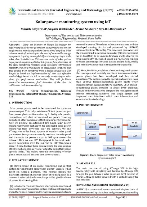 pdf solar power monitoring system using iot