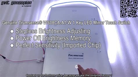 Trumsense® Touch Switch WS08CA-A1-W Hotel or Home Bathroom LED Mirror ...