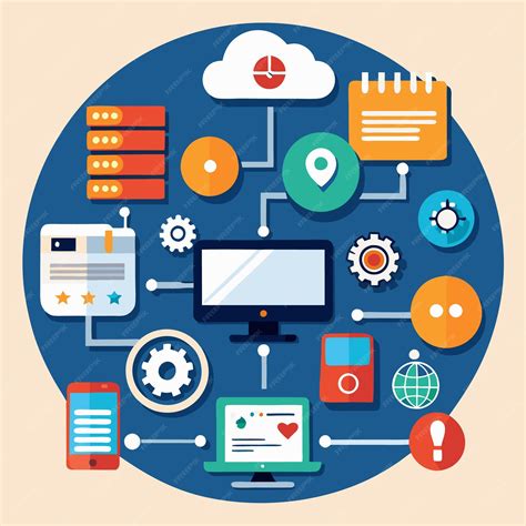 Network Of Interconnected Devices Including A Server Computers A Phone And A Cloud Premium Ai