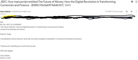 Dr Sandeepa Kaur On Linkedin Another Publication Acceptance In A Journal Which Is Abdc A