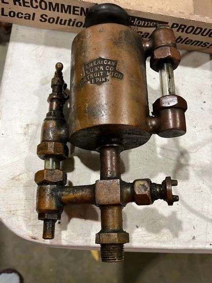 Brass 1pint Detroit Steam Engine Oiler Aumann Auctions Inc