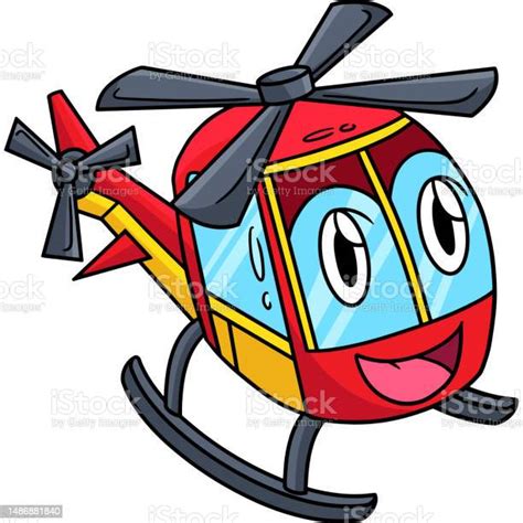 Helicopter With Face Vehicle Cartoon Clipart向量圖形及更多交通方式圖片 交通方式 剪貼畫