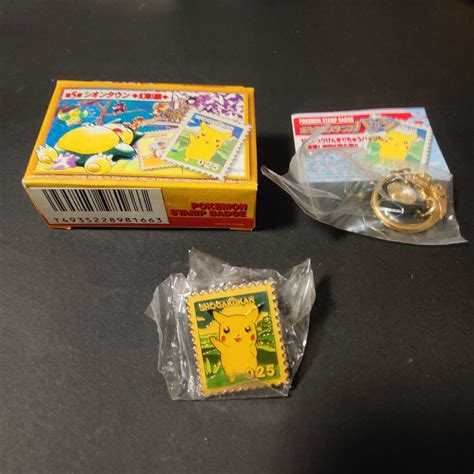Pikachu Pokemon Shogakukan Stamp Badge Pin Part 5 1998 Japanese Unused