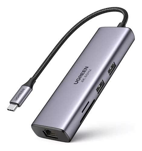 Adaptador Hub Usb C 7 En 1 Hdmi 4k 60hz Usb A Rj45 Sd Pd Envío Gratis