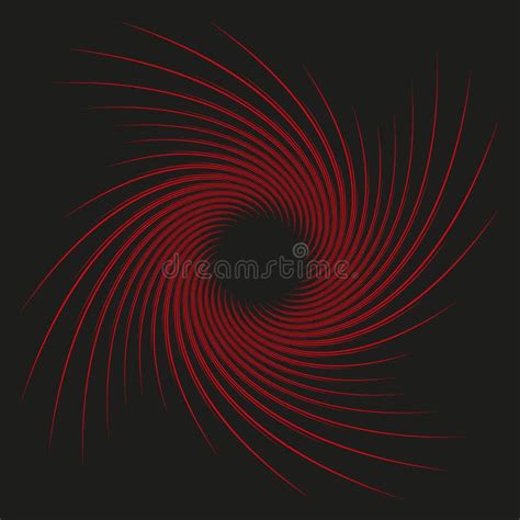 Red Spiral Shape Abstract Dynamic Swirl Black Dark Contrast