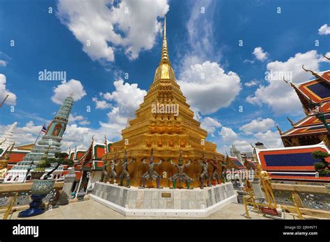 Yaksha Demon Statues On A Golden Chedi Phra Suvarnachedi At Wat Phra