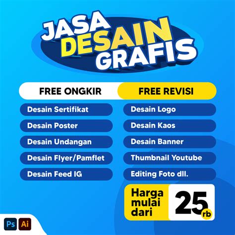 Jual Jasa Design Logo Banner Mockup Kemasan Brosur Feed Ig