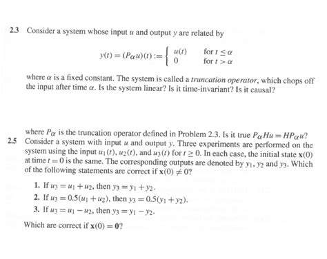 Solved Consider A System Whose Input U And Output Y Are Chegg