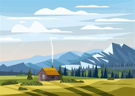 아름다운 여름 산 풍경 계곡 농촌 농장 집 시골 배경 과 상 잎 배경 일러스트 및 사진 무료 다운로드 Pngtree