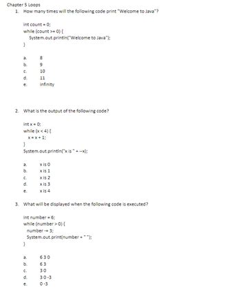 Answered Chapter Loops How Many Times Will The Following Code