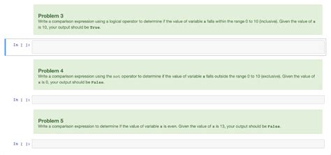 Solved Problem 3 Write A Comparison Expression Using A