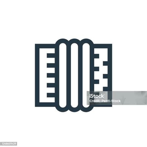 흰색 배경에 격리 된 아코디언 벡터 아이콘입니다 개요 웹 사이트 디자인 및 모바일 응용 프로그램 개발을위한 얇은 라인 아코디언 아이콘 얇은 선 아코디언 윤곽선 아이콘 벡터