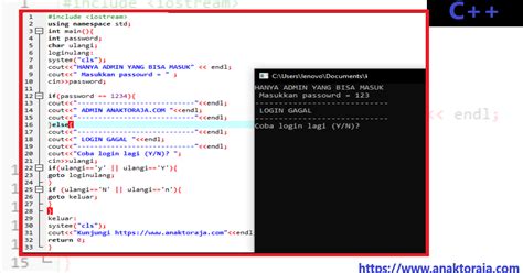Contoh Program Cara Membuat Login C