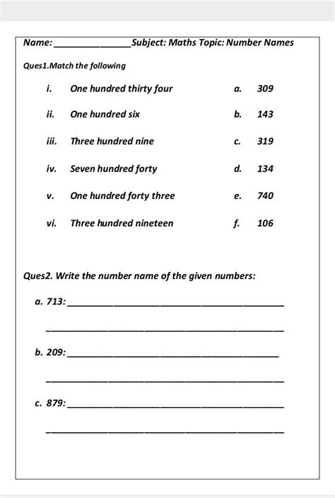Number Name Practices Worksheets Names Worksheets
