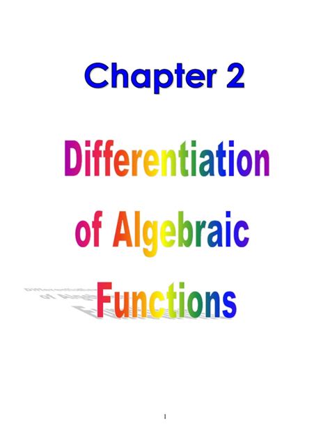 Chapter 2 Lecture Differentiation Of Algebraic Functions Pdf