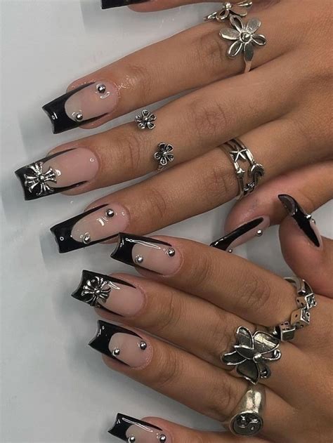 Black French Tip Nails 45 Classic Designs And Ideas Acrylnagels