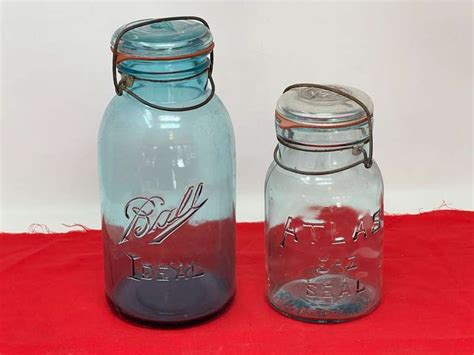 Sun Vintage Ball And Atlas Canning Jars With Lockdown Glass Lids Two