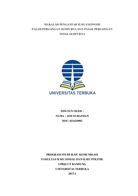 Contoh Karya Ilmiah Paud Universitas Terbuka Homecare24