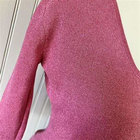 So Cute Hot Pink Knit Sweater All Pink Glitter Not Depop