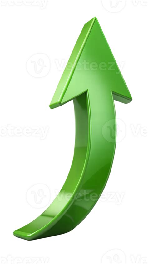 Curvo Verde Flecha Hacia Arriba Representando Un Estable Incrementar