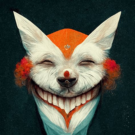 Fox Clown Smiling Like Joker Portrait The Variations Feature Is