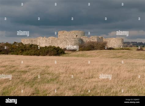 Camber Castle Rye East Sussex In Sunshine With Rolling Storm Clouds