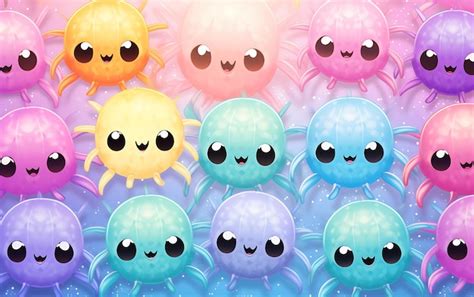 Premium Ai Image Japanese Cute Spider Repeated Patterns Anime Art