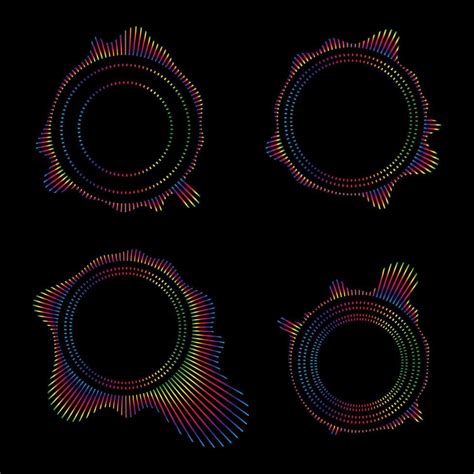 Music Equalizers And Sound Waves Set Of Radial Curves Spectrum Of Radio Wave Oscillations