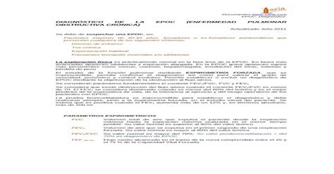 DiagnÓstico De La Epoc Enfermedad Pulmonar … · Algoritmo De Interpretacion De Espirometria Fvc