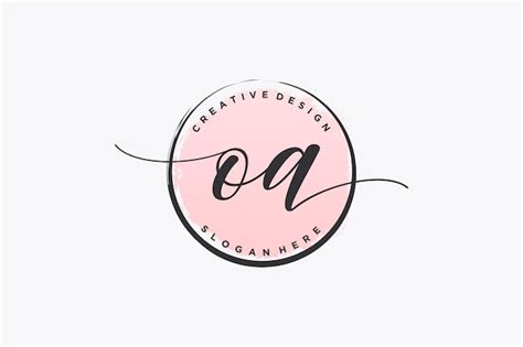 Logotipo de escritura a mano qa inicial con plantilla de círculo vector firma moda de boda