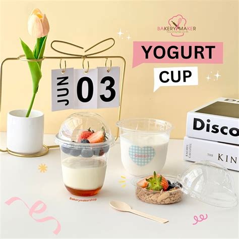 ถ้วยโยเกิร์ต พร้อมถาดแยกท็อปปิ้ง 10 ใบ Bakerymakershop