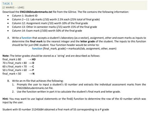 Solved Task 5 2 Marks L04e Download The