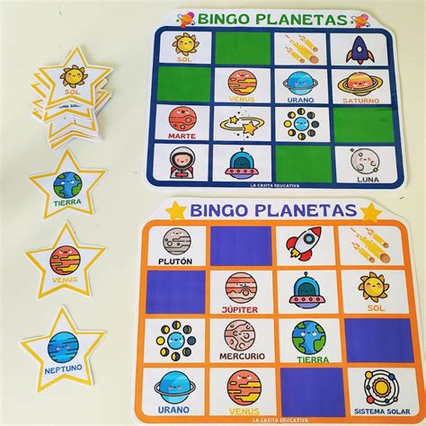 Bingo Planetas La Casita Educativa
