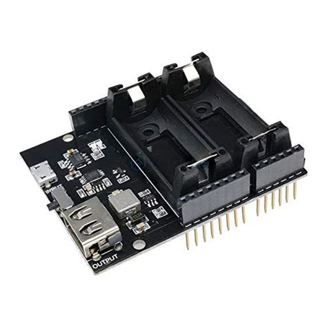 Arduino Powerbank Shield Dual 16340 Li Ion Cell Domoticx
