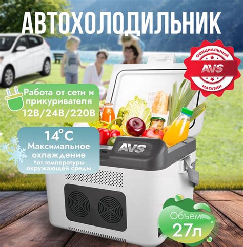 Холодильник автомобильный термоэлектрический 27 литров 12V/24V/220V AVS ...