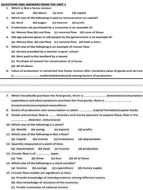 Eco Macro Worksheet 1 Pdf Macroeconomics Economics