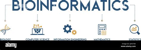 Modern Icon Set Of Bioinformatics Concept Vector Illustration With English Keywords And Icon Of