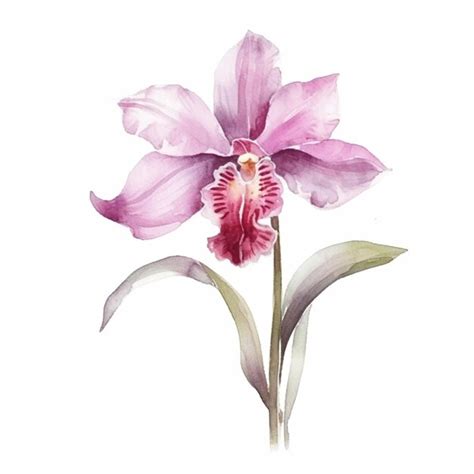 Premium Ai Image Artistic Watercolor Illustration Of A Delicate Orchid