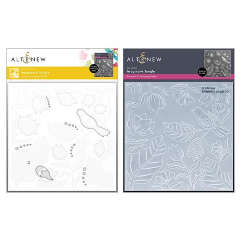 Altenew Imaginary Jungle Stencil And Embossing Folder Bundle Embossing Folder Altenew Folders