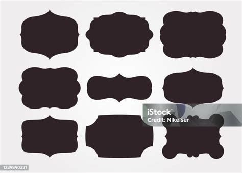 빈티지 블랙 프레임 빈 세트 복고풍 프리미엄 품질의 라벨 세트와 골동품 프레임 디자인 요소 벡터 일러스트레이션 개체 그룹에 대한 스톡 벡터 아트 및 기타 이미지 Istock