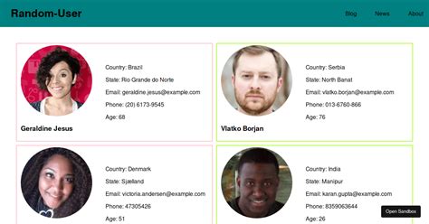 Random User Generator Codesandbox