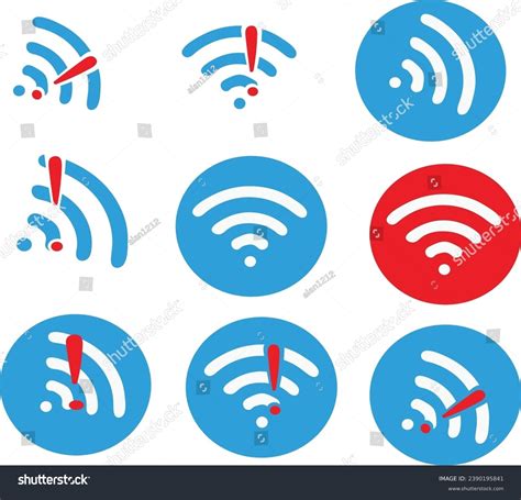 Set Blue Wifi Disconnect Not Working Stock Vector Royalty Free