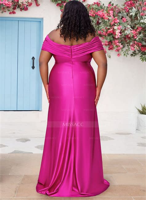 Sheathcolumn Off The Shoulder Sleeveless Silk Like Satin Bridesmaid