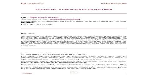 Etapas En La CreaciÓn De Un Sitio Webla Creación De Sitiosweb No