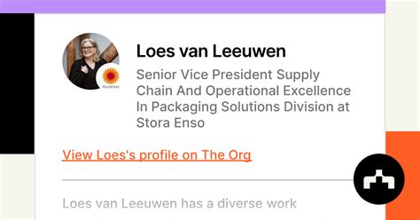 Loes Van Leeuwen Senior Vice President Supply Chain And Operational Excellence In Packaging