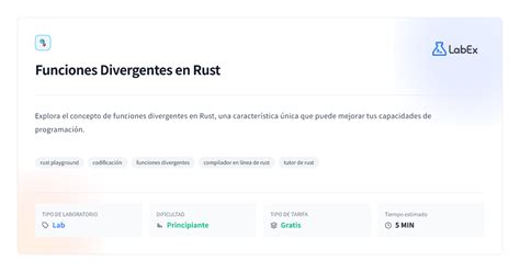 Funciones Divergentes En Rust Labex
