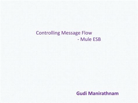 Controlling Message Flow Mule Esb Ppt