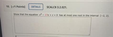Solved 10 1 Points] Details Scalc8 3 2 021 Show That